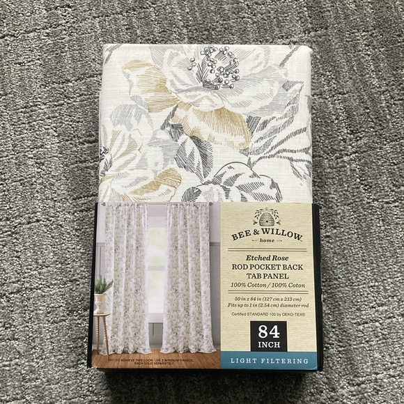 Bed Bath & Beyond | Accents | Bee Willow Home Etched Rose Rod Pocket ...